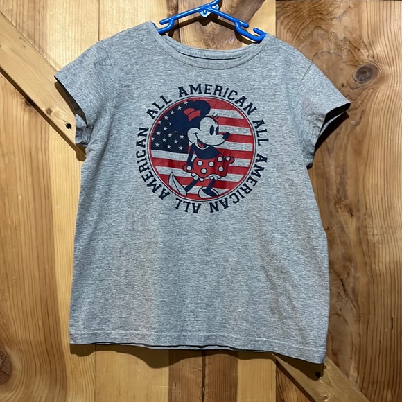 Disney | Shirts & Tops | Disney All American Minnie Mouse Gray With ...